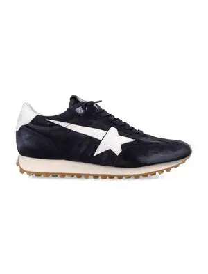 GOLDEN GOOSE GOLDEN GOOSE "Seventies-Inspired Classic Track Sneakers" With Vintage-Effect Finish Blue/milk