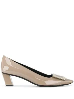 ROGER VIVIER Belle Vivier Patent Leather Pumps - Beige