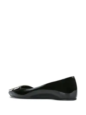 ROGER VIVIER Trompette Patent Leather Ballerinas - Black