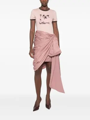 Chloé Draped Silk Mini Skirt - Pink