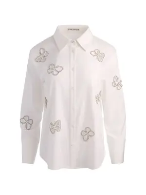 Alice + Olivia Finely Embellished Shirt - White