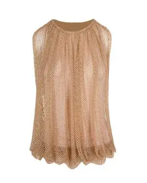 Sportmax Knit Top In Stretch Jersey And Viscose - Cammello