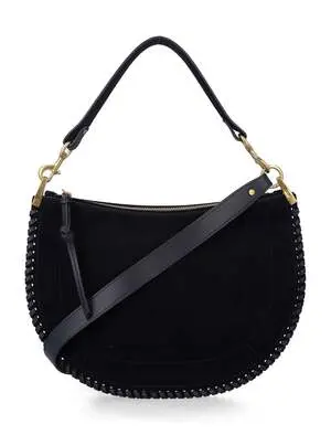 Isabel Marant Étoile Suede Calf Leather Shoulder Bag - Nero