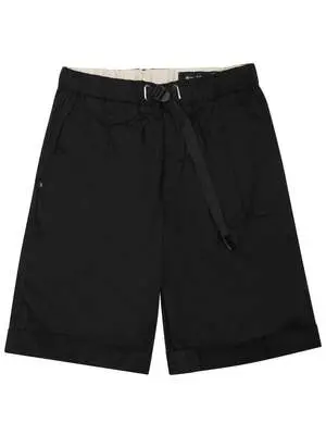 WHITE SAND Belted Cotton Blend Shorts