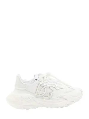 Dolce & Gabbana White Leather Lace-up Sneakers