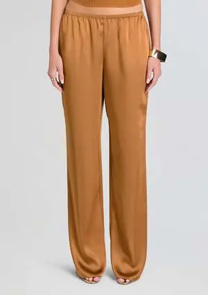 SEROYA Lillian Satin Wide Leg Pants - Dune