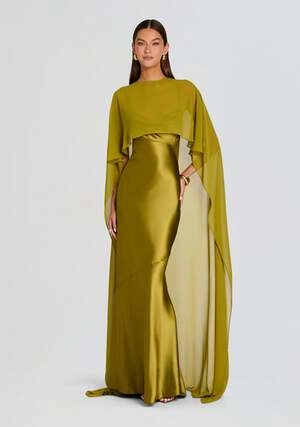 Retrofete Lukka Satin Gown - Basil