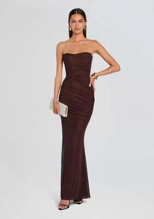 Retrofete Isadore Strapless Gown - Walnut