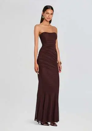 Retrofete Isadore Strapless Gown - Walnut