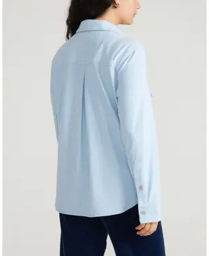 Universal Standard Plus Maine Stretch Flannel Shirt - Battenberg Twill