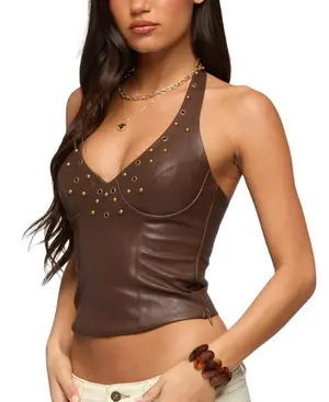 EDIKTED Vaya Studded Halter Top