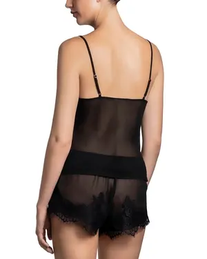 IN BLOOM BY JONQUIL Lace Trim Chiffon Cami & Shorts Pajama Set