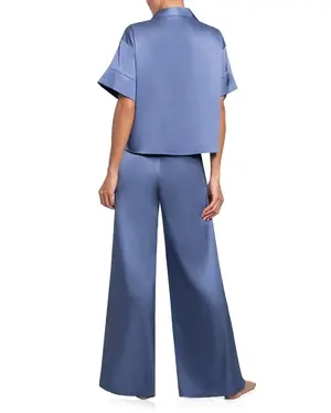 MIDNIGHT BAKERY Satin Shirt & Pants Pajama Set