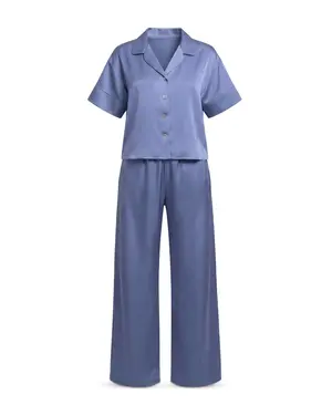 MIDNIGHT BAKERY Satin Shirt & Pants Pajama Set