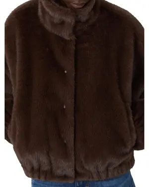 Max Mara Wkdanemone Boxy Faux Fur Jacket