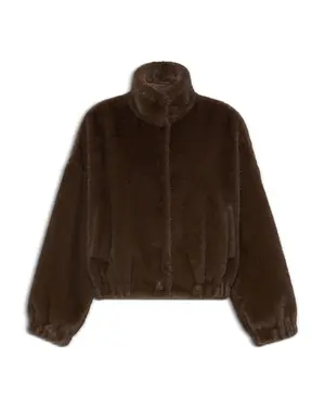 Max Mara Wkdanemone Boxy Faux Fur Jacket