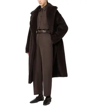Max Mara Tedgirl Faux Fur Coat - Dark Brown
