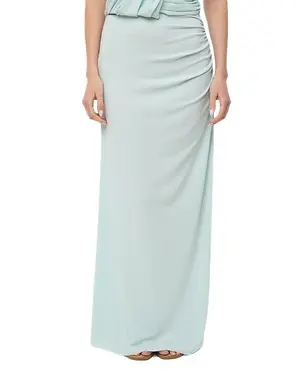 THE BURGESS COLLECTION The Viv Ruched Maxi Skirt - Sky