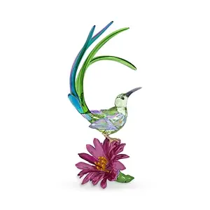 SWAROVSKI Idyllia Collection Sugarbird And Cactus Crystal Figurine - White