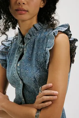 Free People Silver Springs Denim Mini Dress
