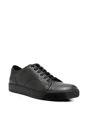 LANVIN Grained Leather Lace-up Sneakers