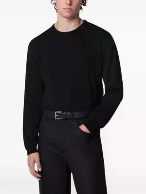 ROBERTO COLLINA Crew Neck Ribbed Trim Sweater