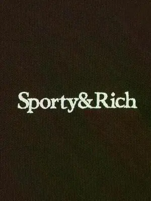 SPORTY & RICH Serif-logo Zip-up Sweatshirt