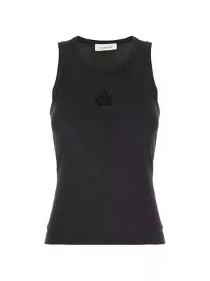 LANVIN Embellished Cotton Racerback Top