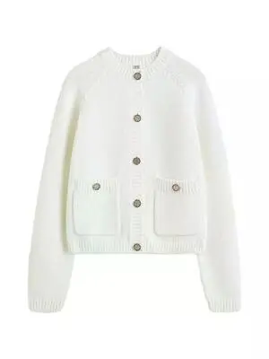 TOTEME Hammered-button Cardigan - White