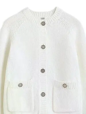 TOTEME Hammered-button Cardigan - White