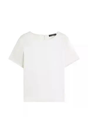 Max Mara Satin Keyhole-back T-shirt - Neutrals