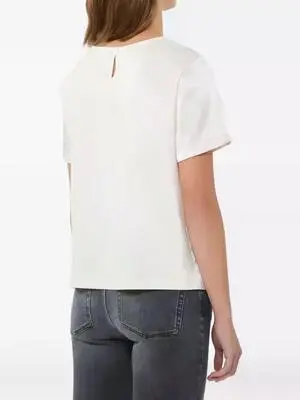 Max Mara Satin Keyhole-back T-shirt - Neutrals