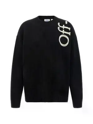 Off-White Vertical Bookish Embroidered Sweater