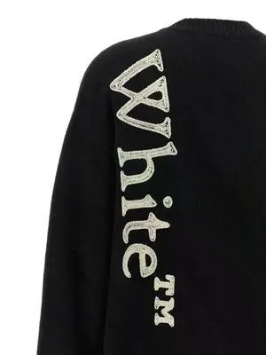 Off-White Vertical Bookish Embroidered Sweater