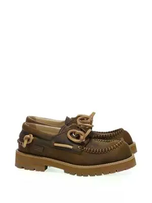 Moschino Chunky Sole Boat Shoes With Whipstitch Trim
