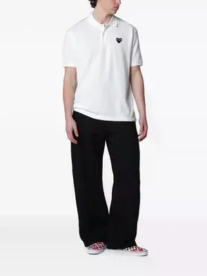 Comme Des Garçons Logo Heart-patch Polo Shirt