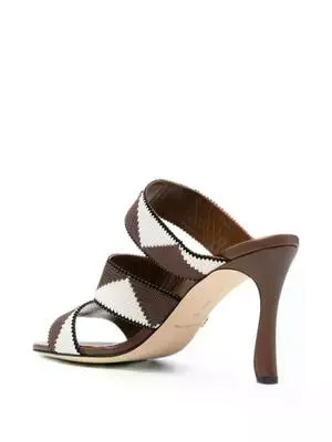 Manolo Blahnik Capro Geometric Pattern Stiletto Sandals - Brown