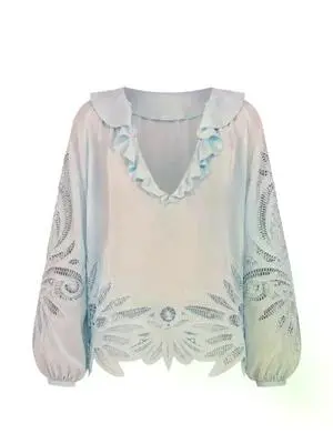 Ulla Johnson Adonis Silk Appliqué Blouse