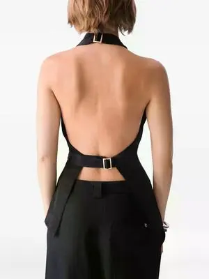Liu Jo Jacquard Halter Top With Jewel Embroidery