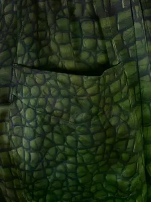 Balenciaga Crocodile-effect Wide-leg Trousers