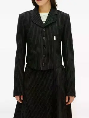 ANN DEMEULEMEESTER Cropped Pinstripe Blazer