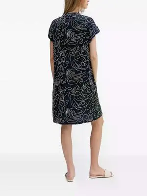 Joseph Ribkoff Abstract Print V-neck Mini Dress