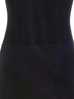 Elisabetta Franchi Ribbed Knit Tie-neck Dress With Button Details