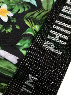 Philipp Plein Hawaiian-print Logo-underband Bralette