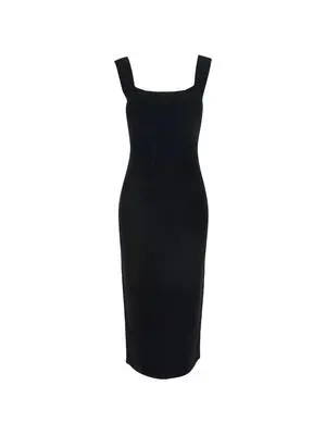 Max Mara Sleeveless Bustier Midi Dress - Black