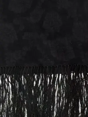 Vintage Floral-jacquard Fringed Scarf