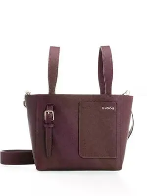 VALEXTRA Small Buckle-detail Pebbled Bucket Bag - Red