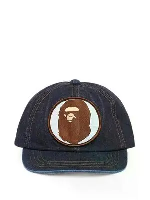 A BATHING APE Washed Denim Baseball Cap - Blue