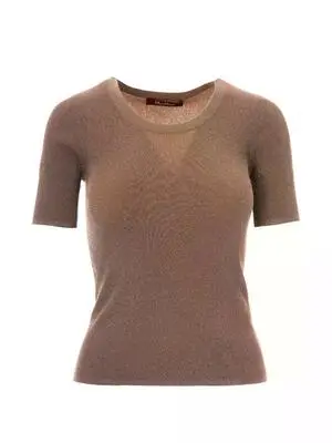 Max Mara Ribbed-knit Metallic-thread T-shirt