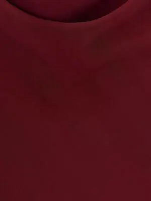 Max Mara Burgundy Cowl Neck Blouse With Buttoned Cuffs